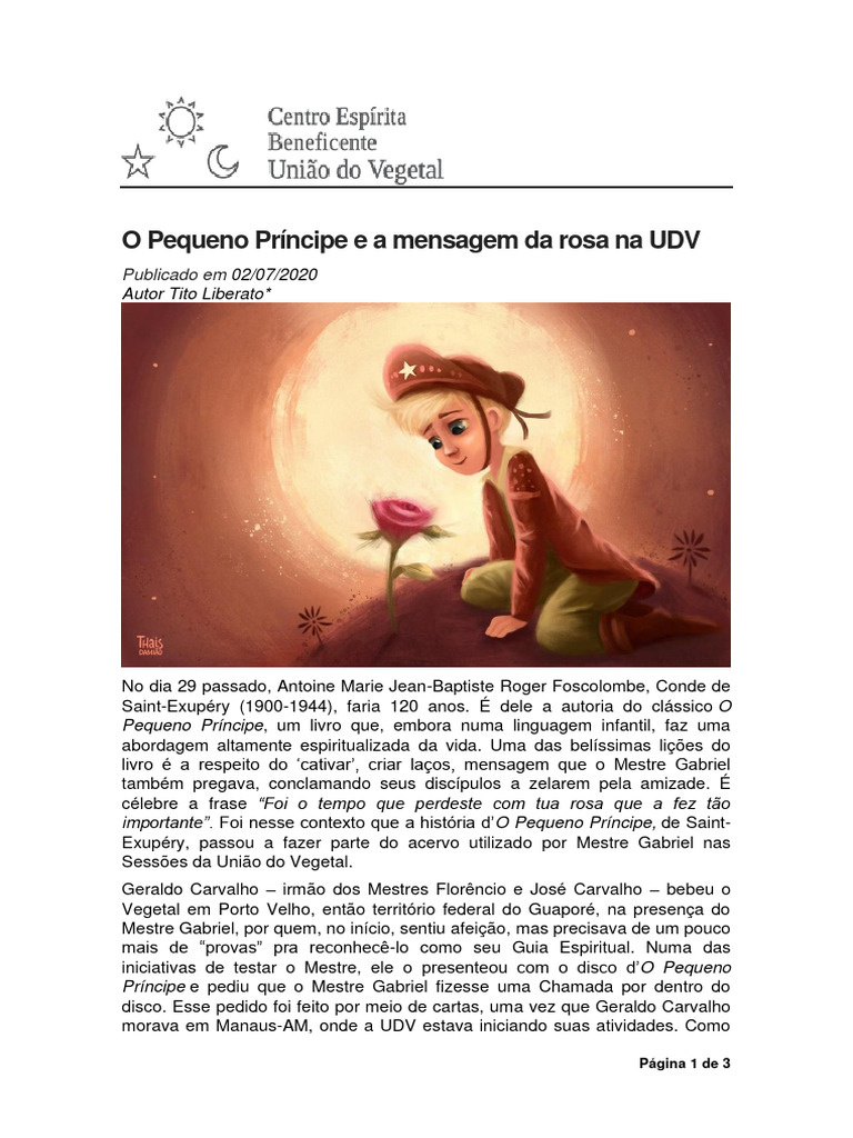A Mensagem da Rosa no Pequeno Príncipe | PDF | O Pequeno Príncipe