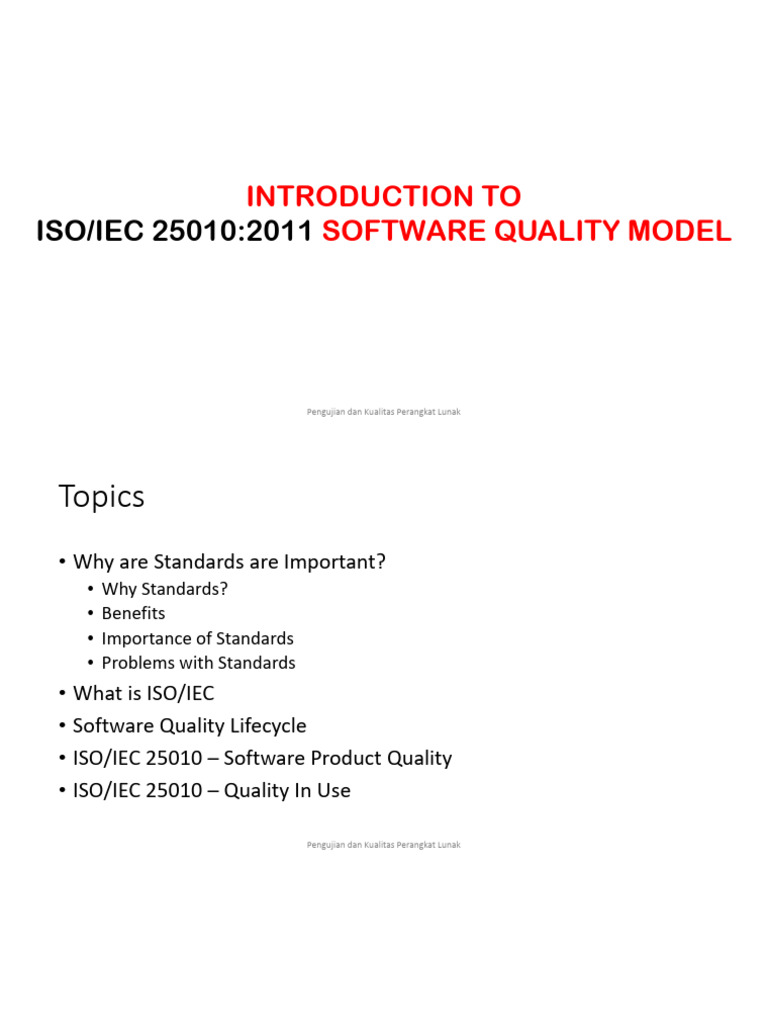 Introduction To ISO-IEC 25010-2011 Software Quality Model | PDF | Software Quality | Usability