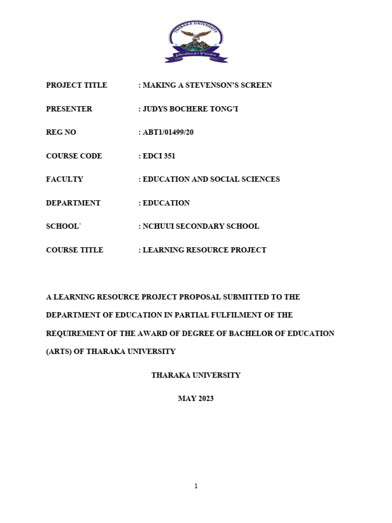 Judy Project Proposal | PDF | Learning | Geography