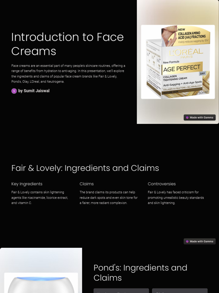 Fair & Lovely: Ingredients and Claims | PDF | Skin Care | Skin