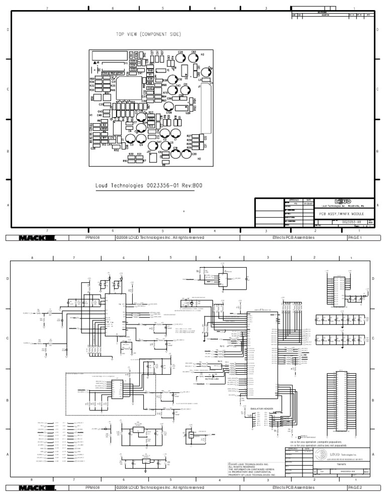 Effects PCB Assembly (Top and Schematics, 0023353-XX) | PDF