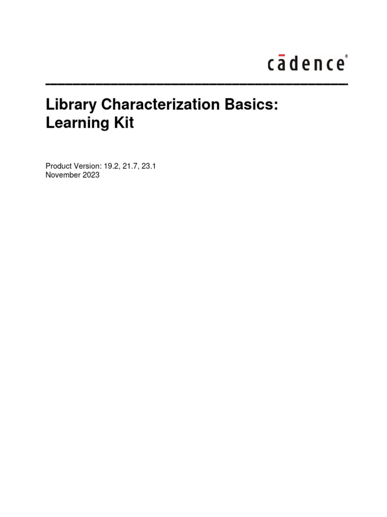 Library Characterization Basics Learning Kit | PDF | Spice | Electrical ...
