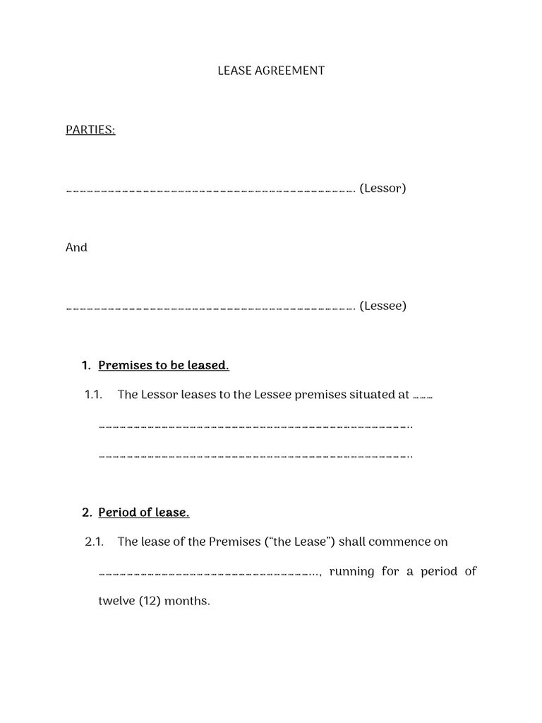 Residential Lease Agreement Template | PDF | Lease | Common Law