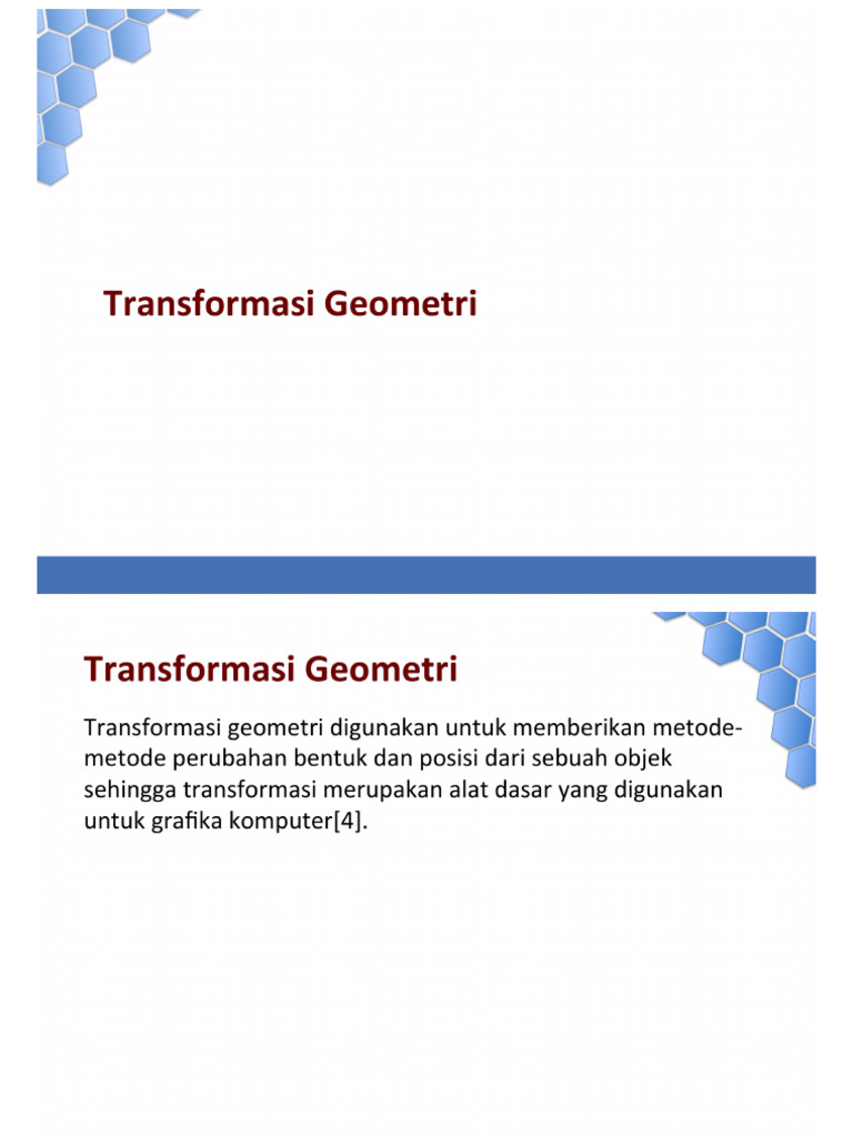 Slide Grafika - Sesi 3 - Transformasi 2D | PDF