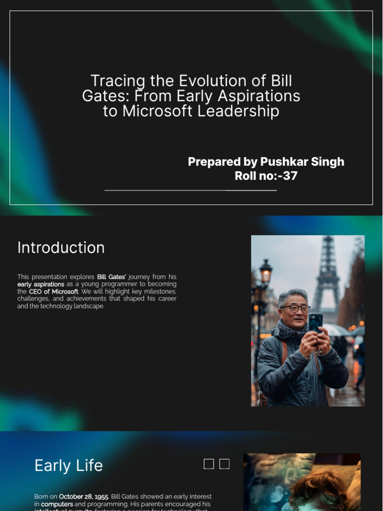 Slidesgo Tracing The Evolution of Bill Gates From Early Aspirations To ...