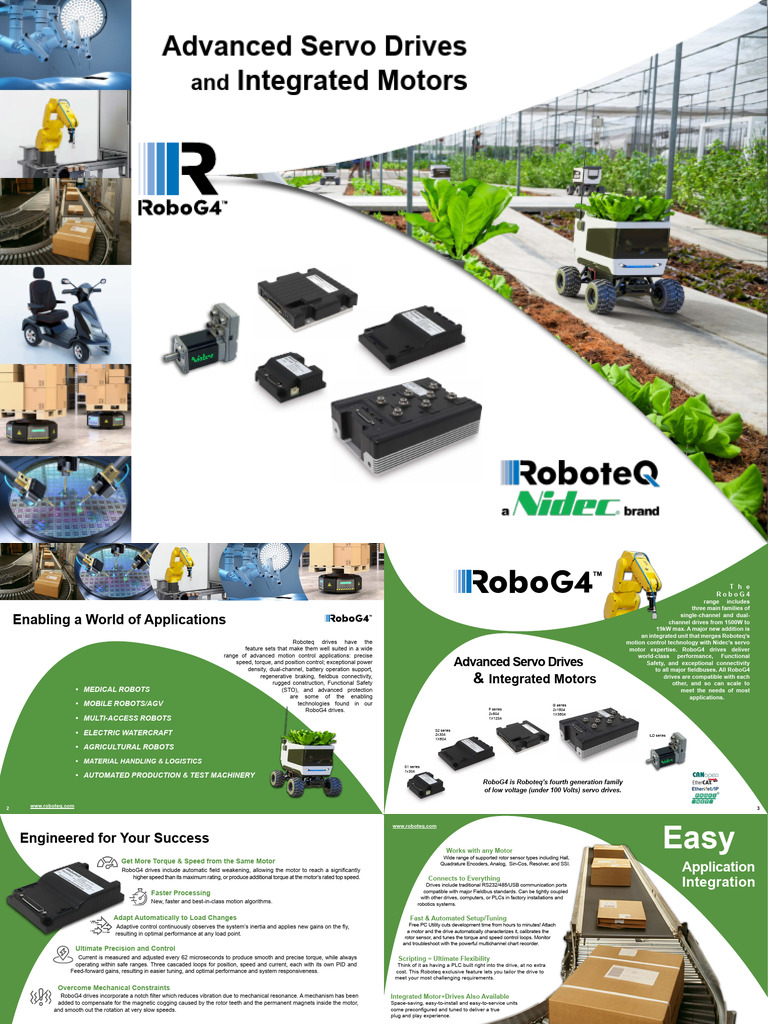 Roboteq Robo G4 Brochure | PDF | Electric Motor | Programmable Logic ...