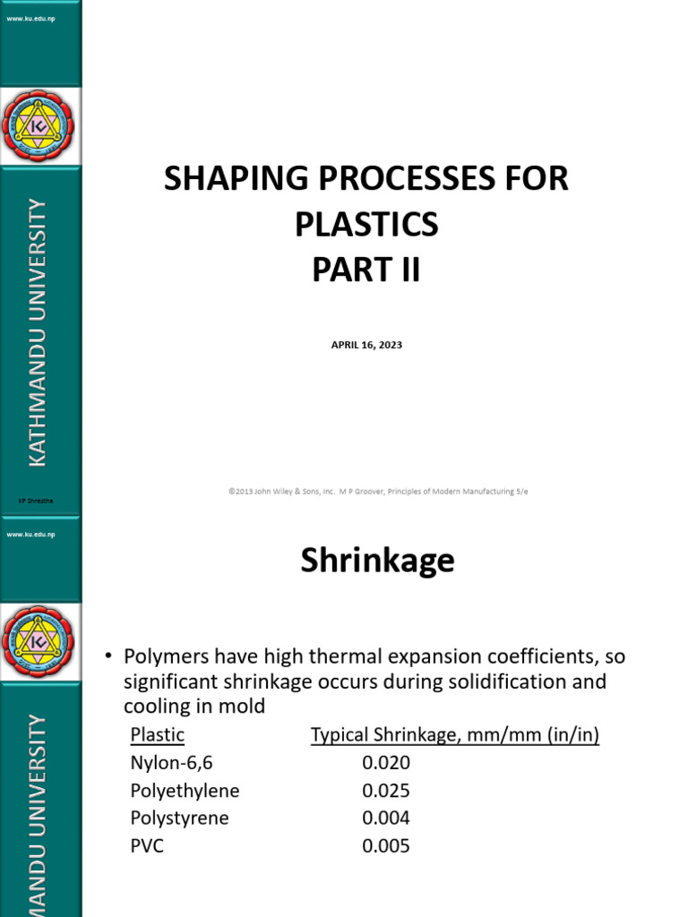 Processes For Plastics Part II April23 2024 | PDF | Polystyrene | Thermoplastic