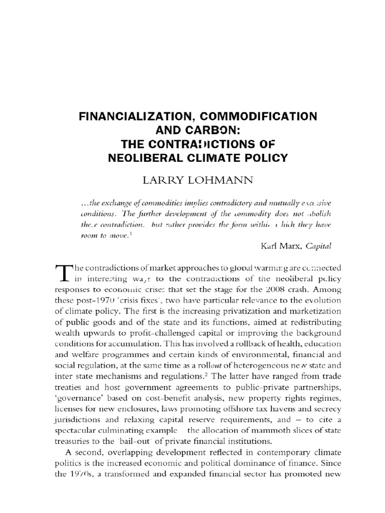 View of Financialization, Commodification and Carbon - The ...