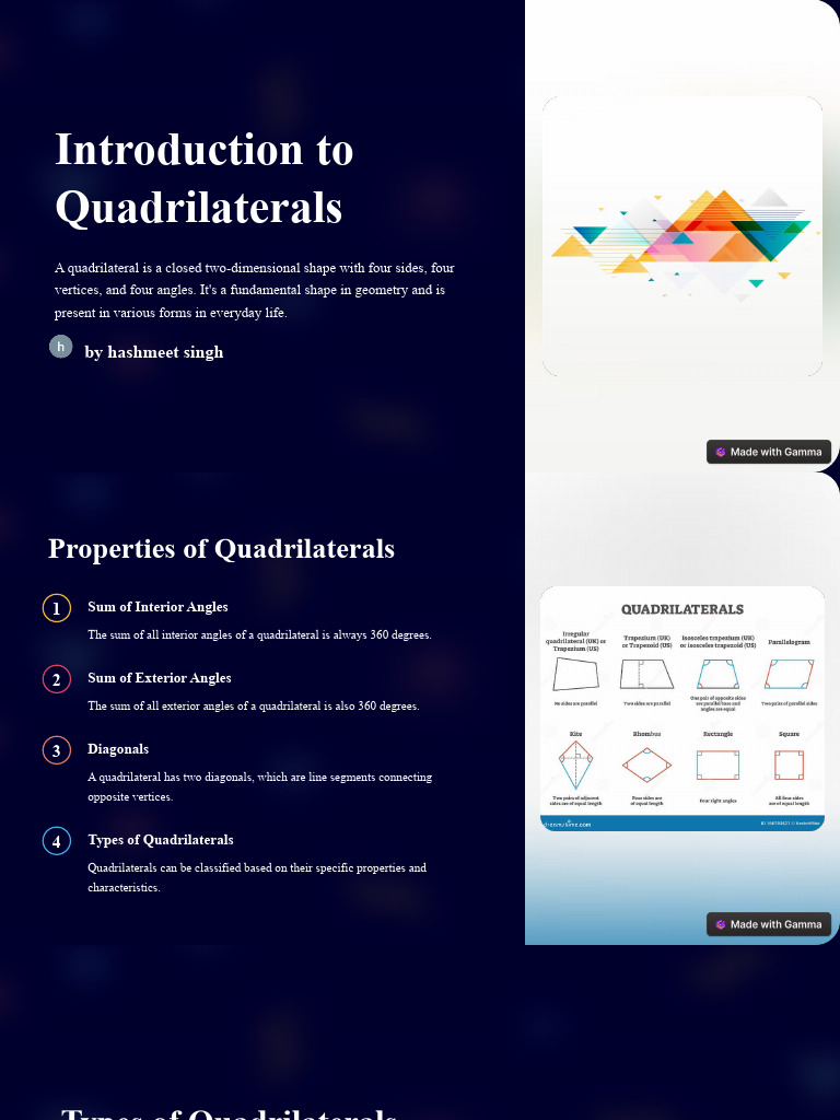 Introduction to Quadrilaterals | PDF | Rectangle | Perpendicular