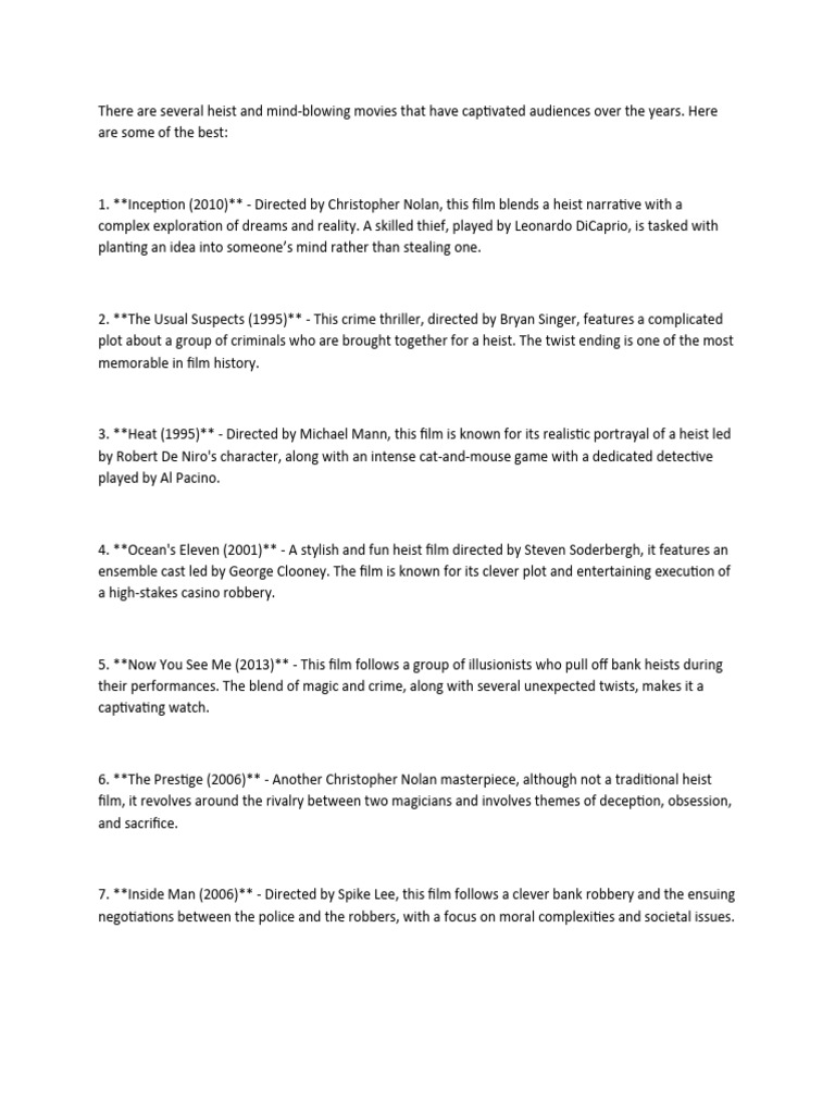Heist movies-WPS Office | PDF