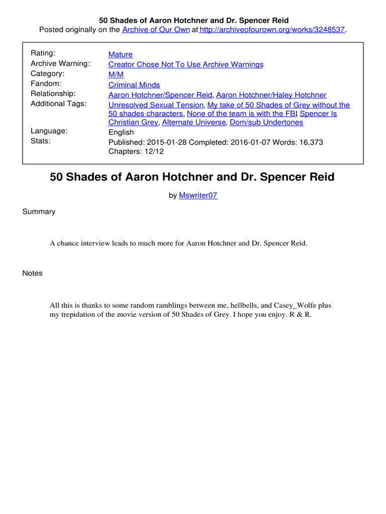 50 Shades of Aaron | PDF