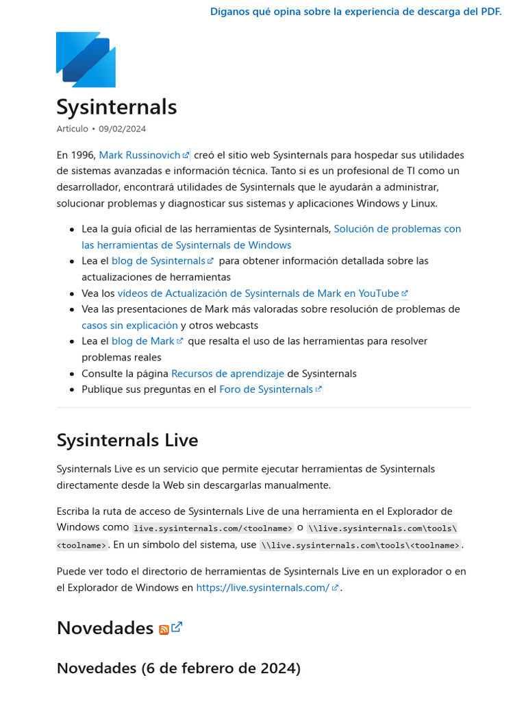 Sysinternals Info General | PDF | Archivo de computadora | Windows 2000
