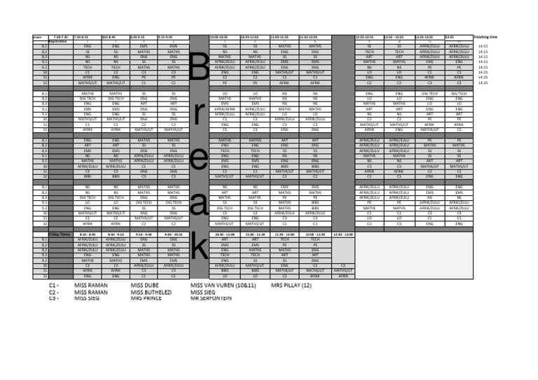 09.07.2024 Term 3 Timetable-1 | PDF