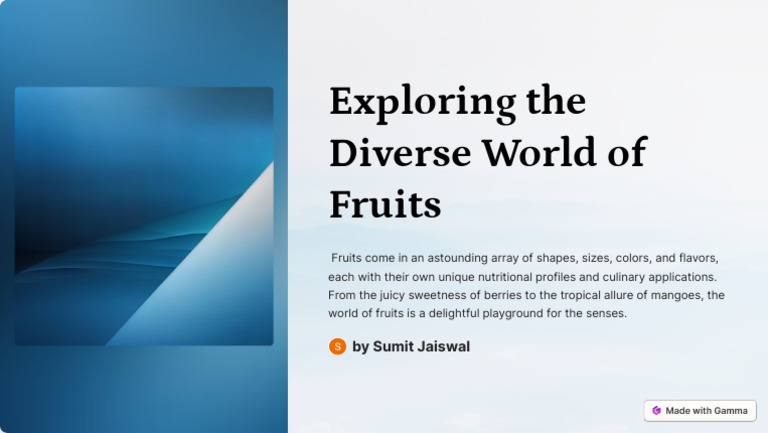 Exploring The Diverse World of Fruits | PDF