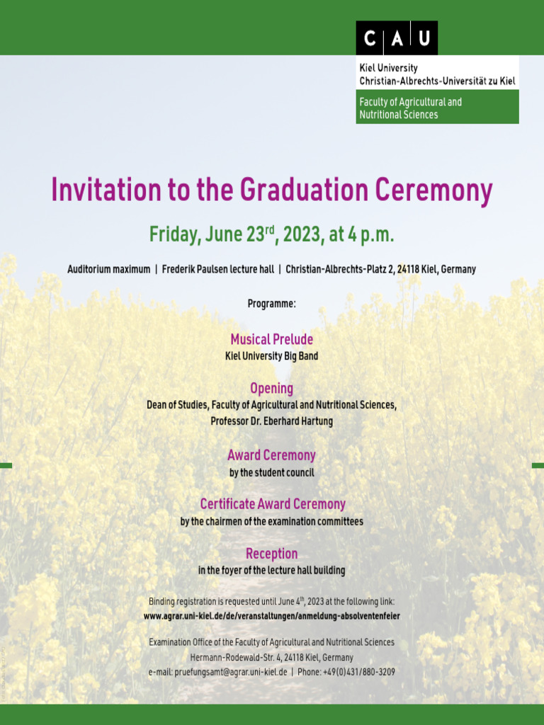 Kiel University Graduation Ceremony 2023 | PDF