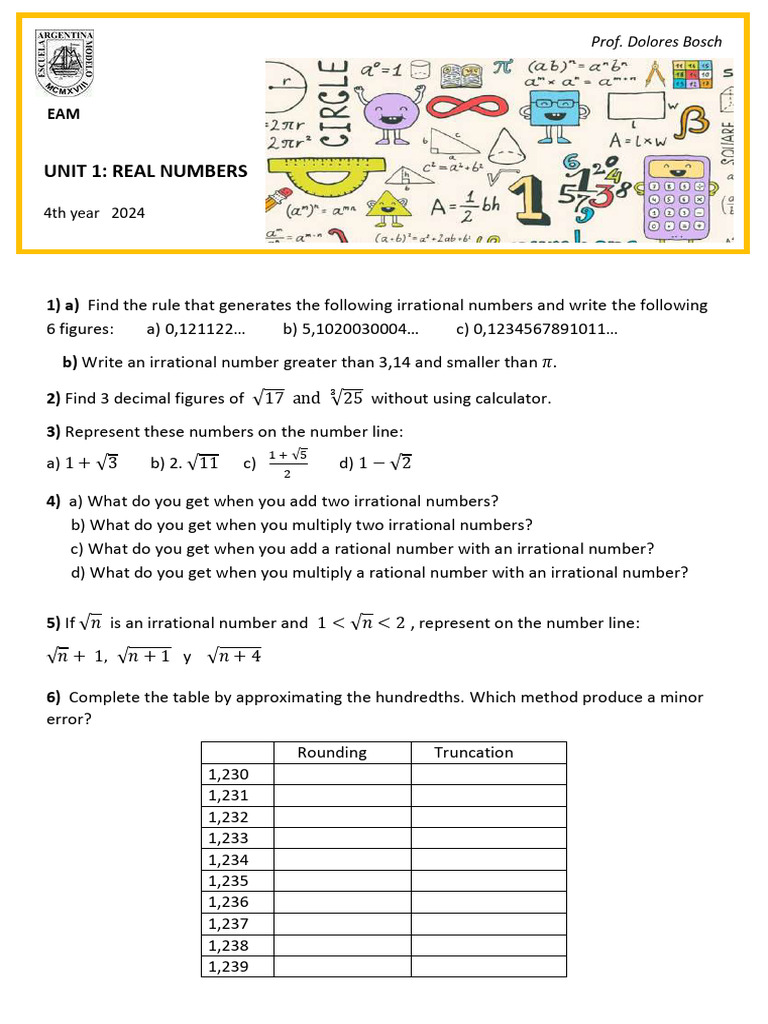 Unit 1 Real Numbers 2024 | PDF | Numbers | Mathematical Concepts