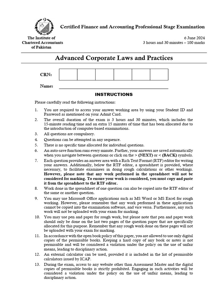 CFAP 2 CLS Summer 2024 | PDF