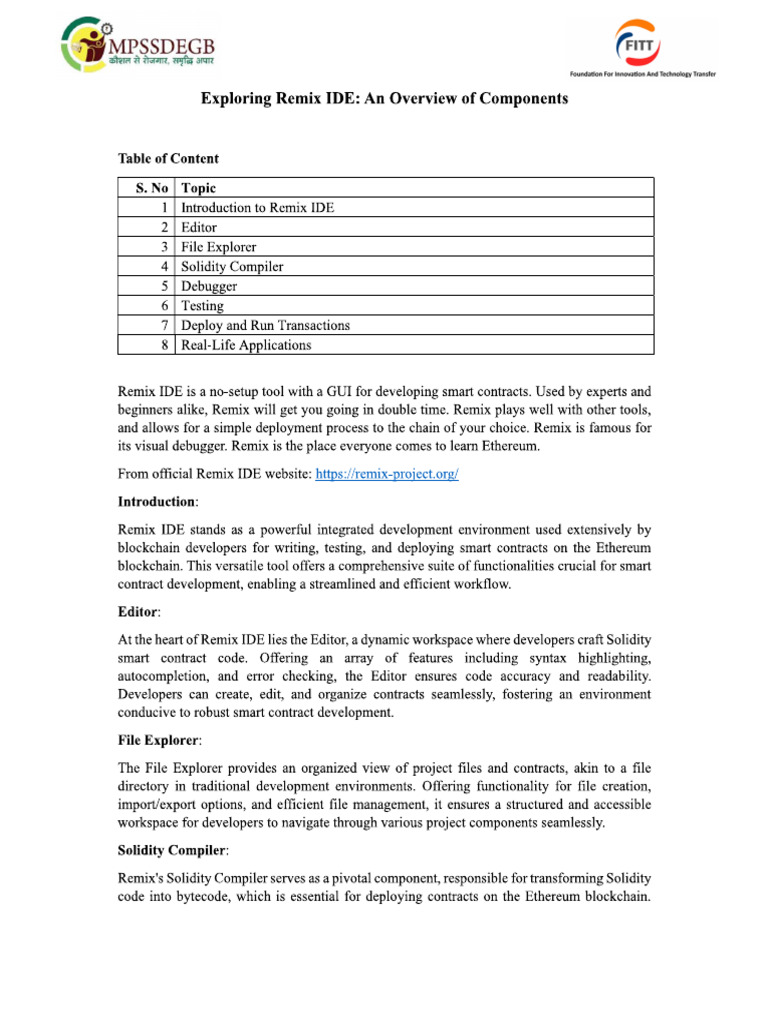Remix IDE For Development | PDF