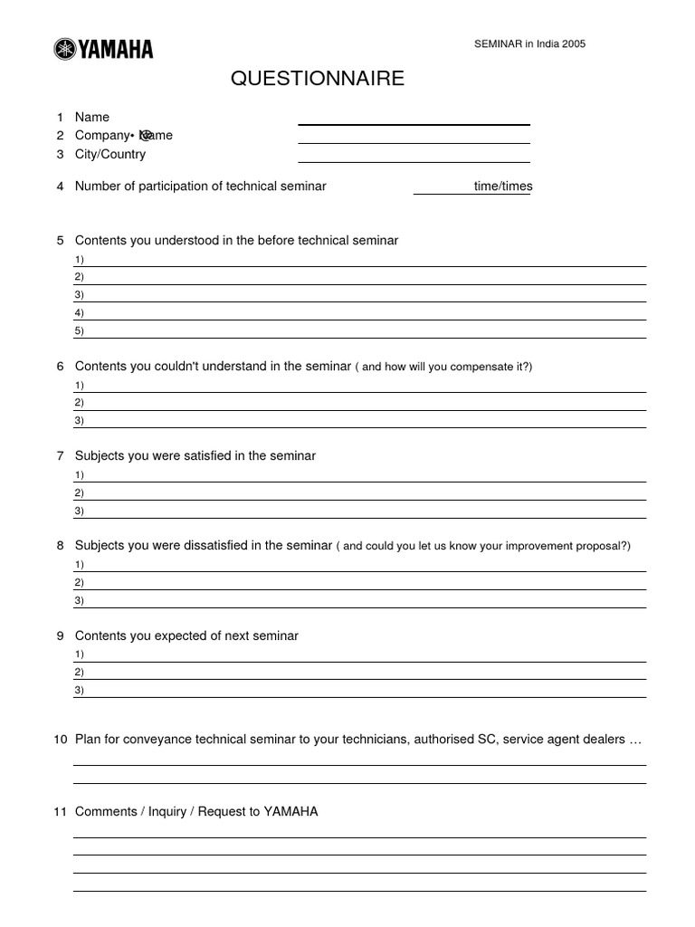 Questionnaire (India 2005) | PDF | Business | Computers