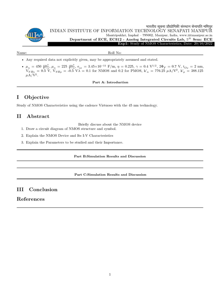 EC312-LabReport Exp1 | PDF