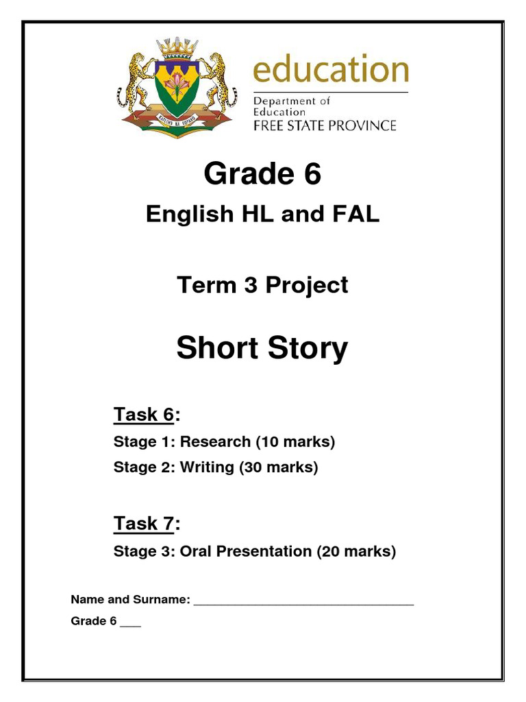 Grade 6 Term 3 English Project Guide | PDF | Fluency | Cognition