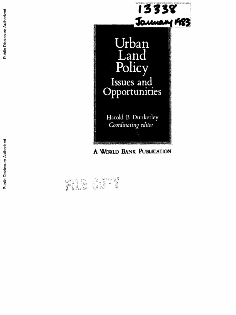 Urban Land Policy Issues and Opportunities | PDF | Taxes | Leasehold Estate