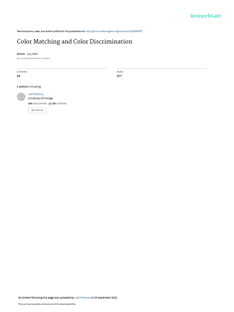 Color Matching and Color Discrimination | PDF | Color | Electromagnetic ...