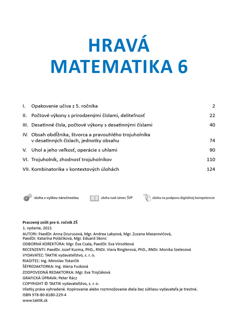 Hravá Matematika 6 Išvp - Riešenia - Reedícia 2021 | PDF