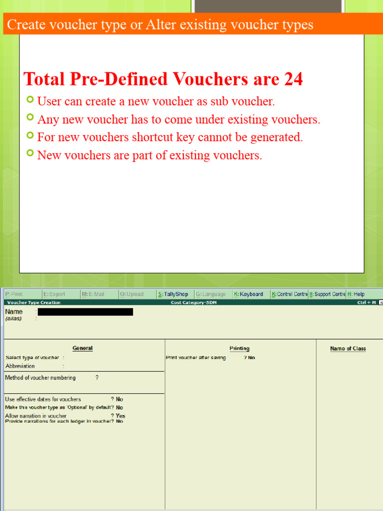 Manage and Create Voucher Types | PDF