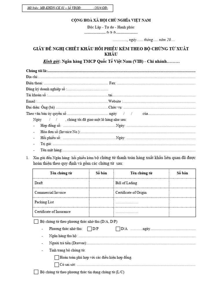 MB KHDN CK.01+Giay+de+Nghi+Chiet+Khau | PDF