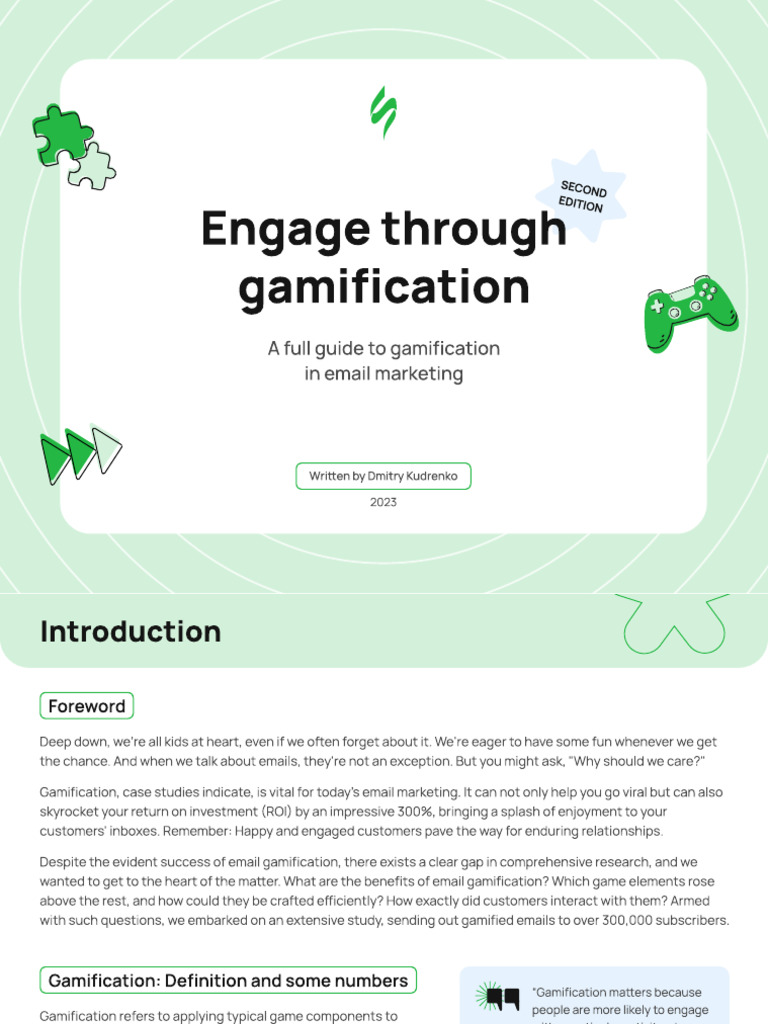 Gamification in Email Marketing - Second Edition - Stripo 2023 | PDF | Motivation | Motivational