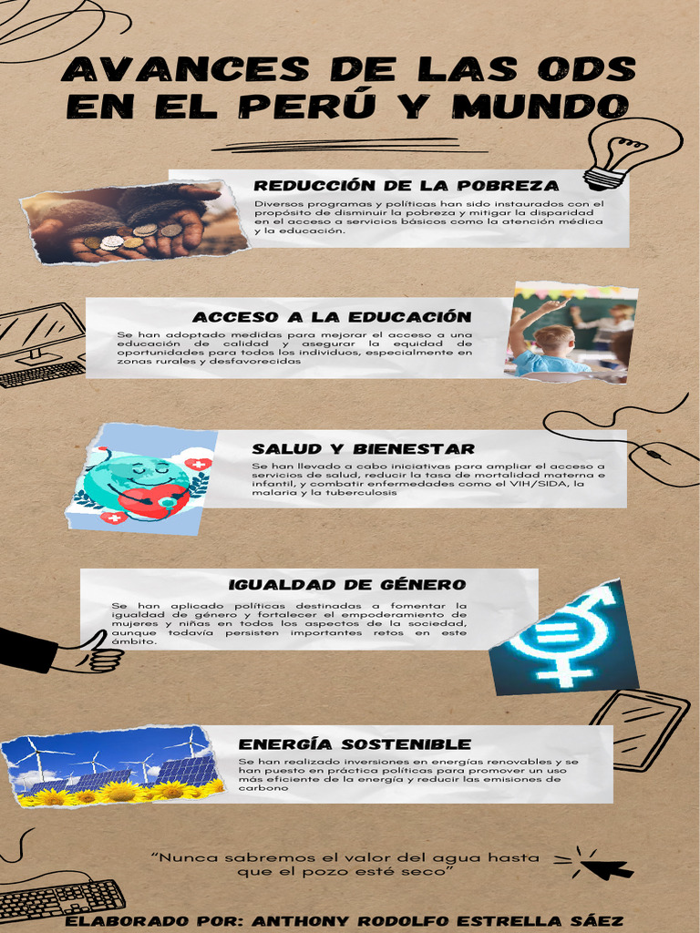 INFOGRAFÍA Sobre Los Avances de Las ODS en El Perú y Mundo | PDF