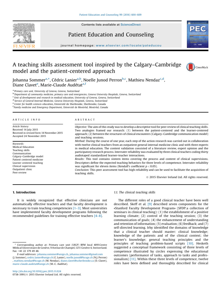 Teaching Skills Assesment Tool | PDF | Medical Education | Medicine