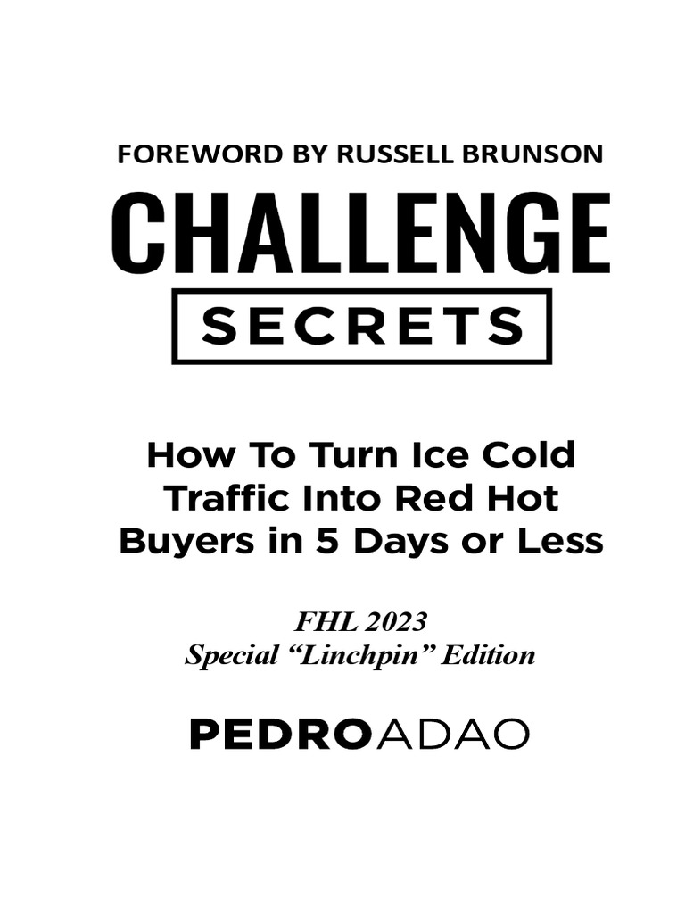 Challenge Secrets Book Linchpin Edition | PDF | Sales | Subscription ...