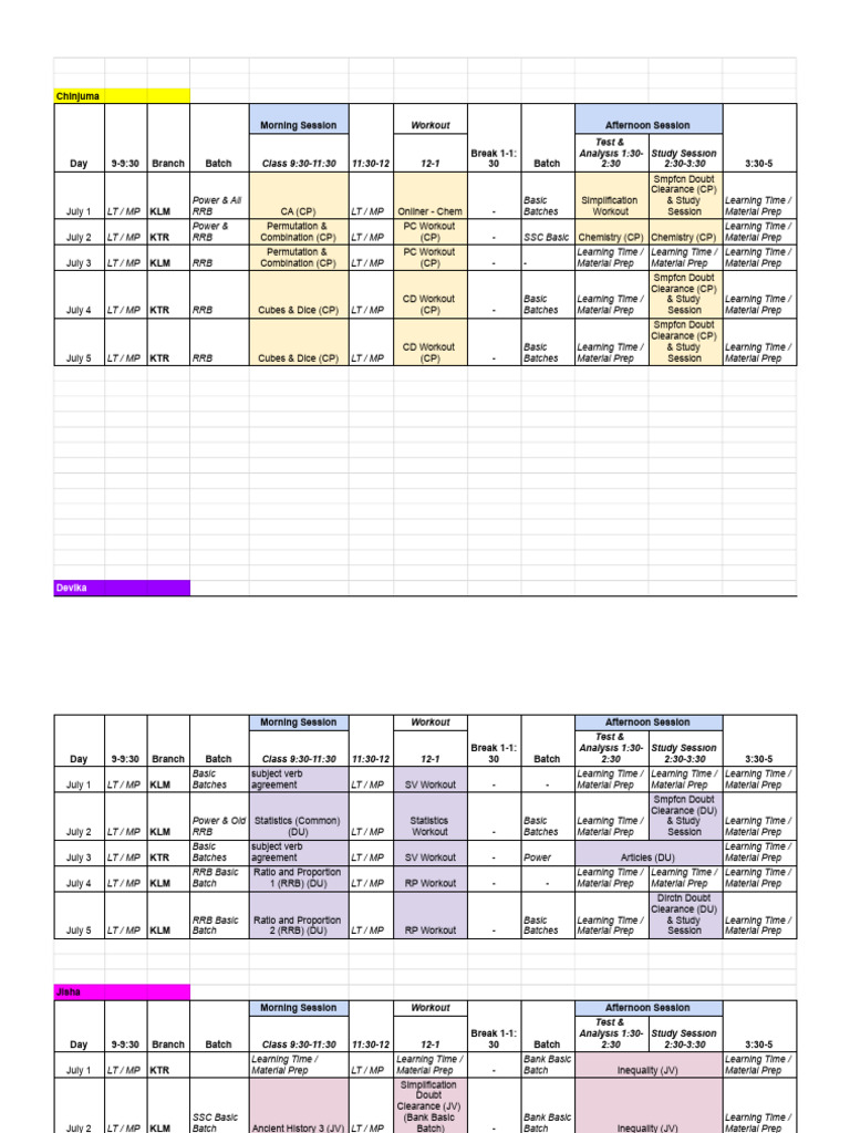 Faculty Schedule | PDF