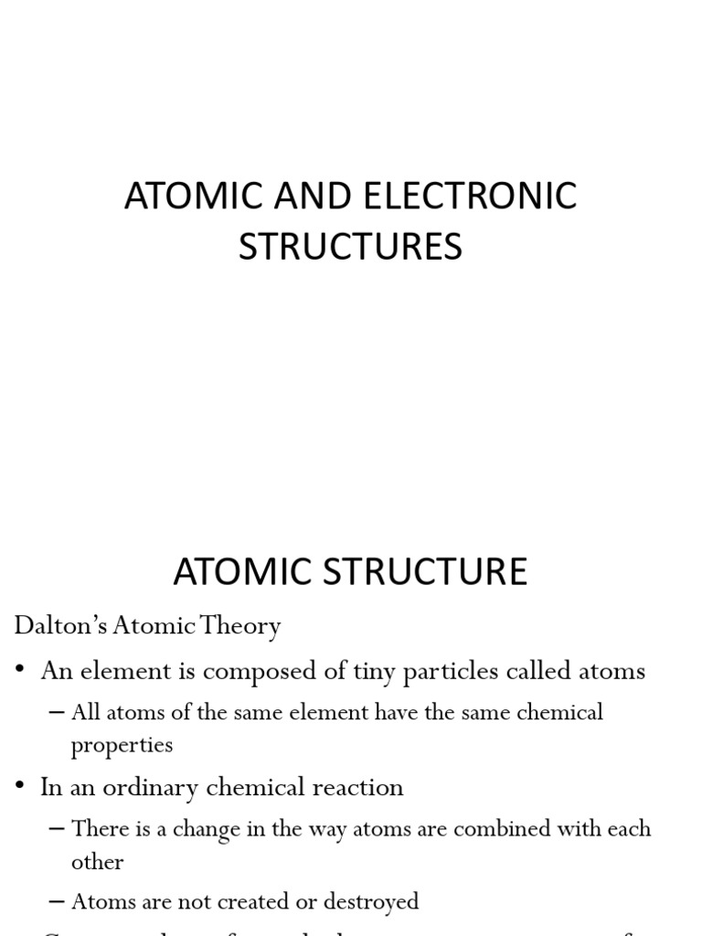 Atomic and Electronic Structures | PDF | Electromagnetic Radiation ... Atomic and Electronic Structures | PDF | Electromagnetic Radiation ...
