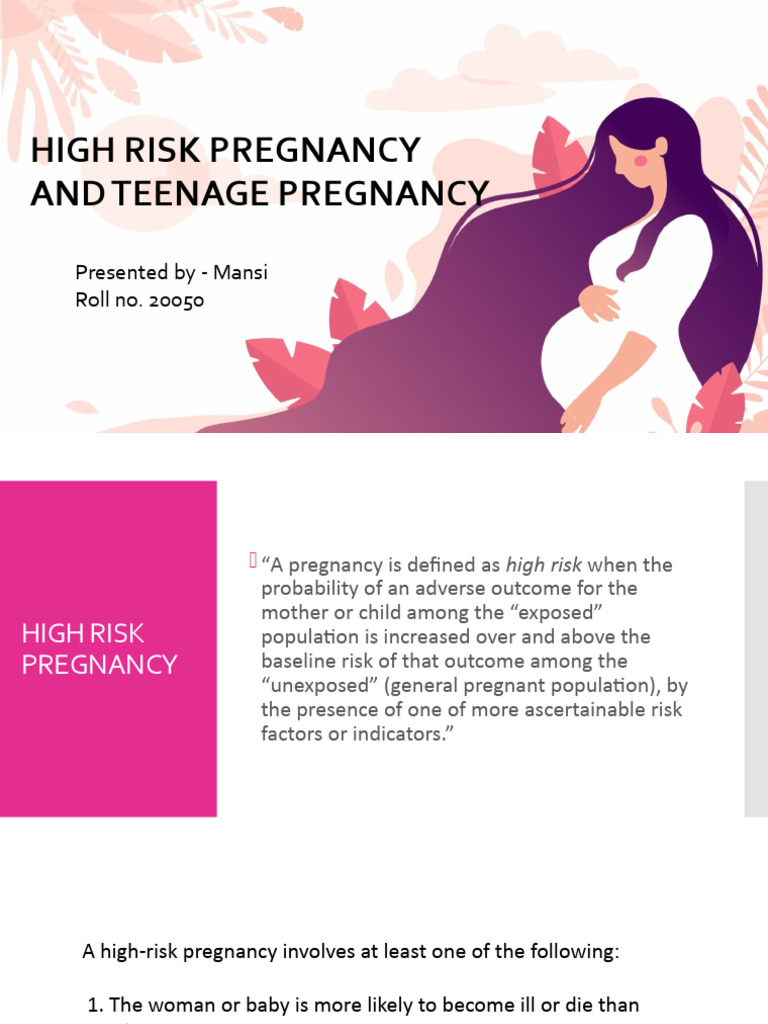 High Risk Pregnancy and Teenage Pregnancy | PDF | Pregnancy | Childbirth