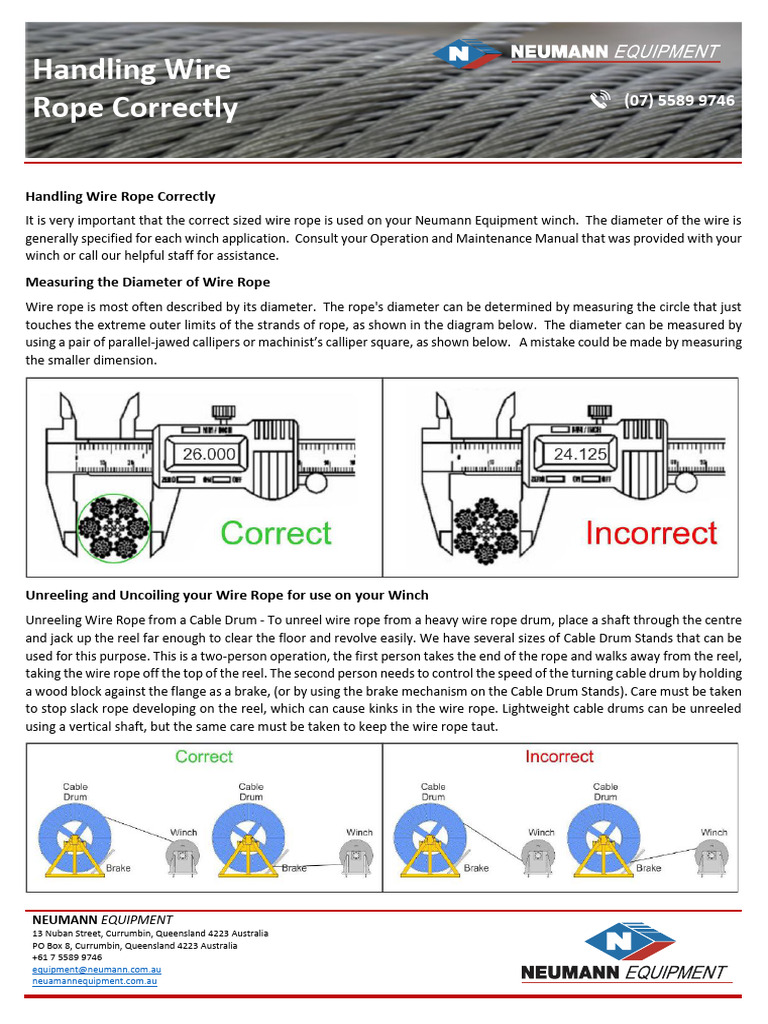 Proper Wire Rope Handling Guide Pdf Wire Rope