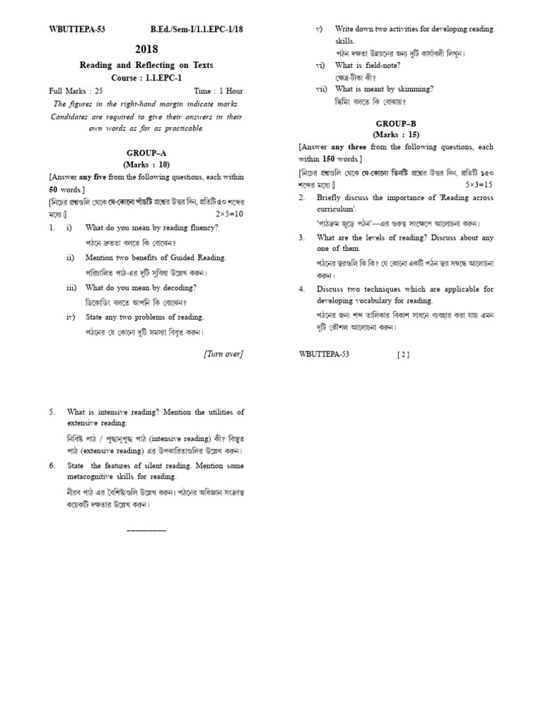 Reading and Reflecting On Texts - 1.1.EPC-1 | PDF | Reading (Process ...