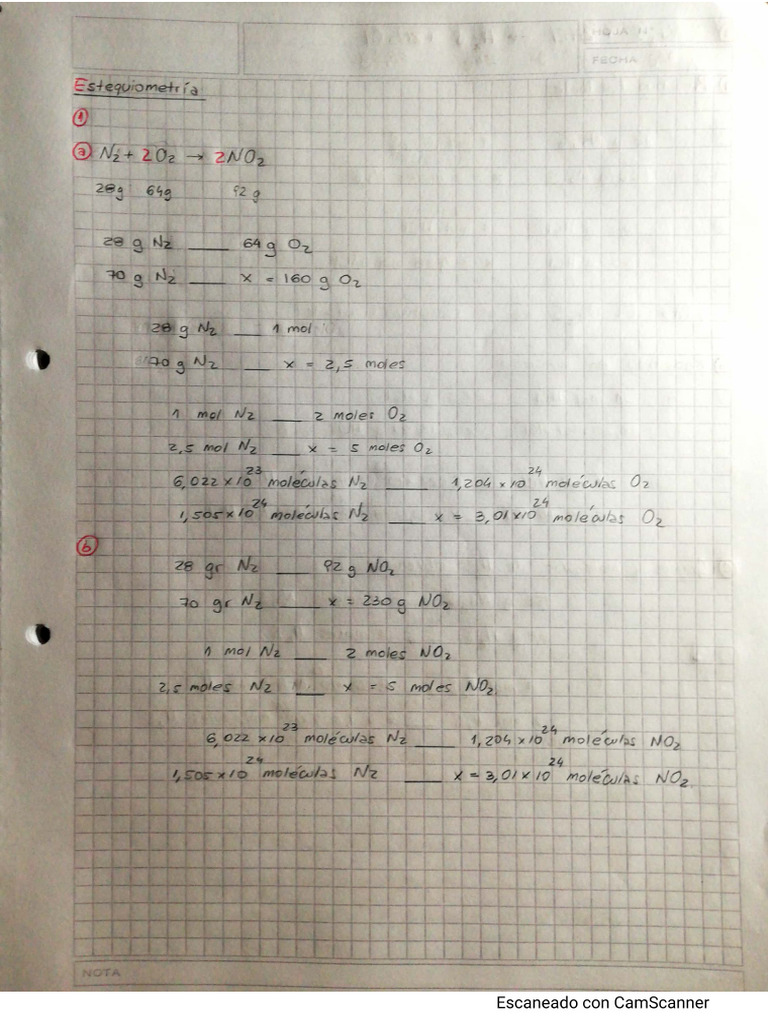 Guia de Ejercicios - Estequiometria | PDF