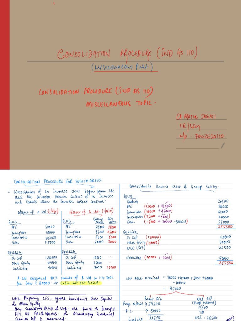 5.consolidation Procedure Misc | PDF | Goodwill (Accounting) | Dividend