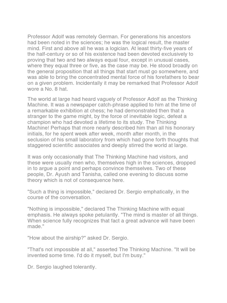 Professor Adolf | PDF | Thought | Prison