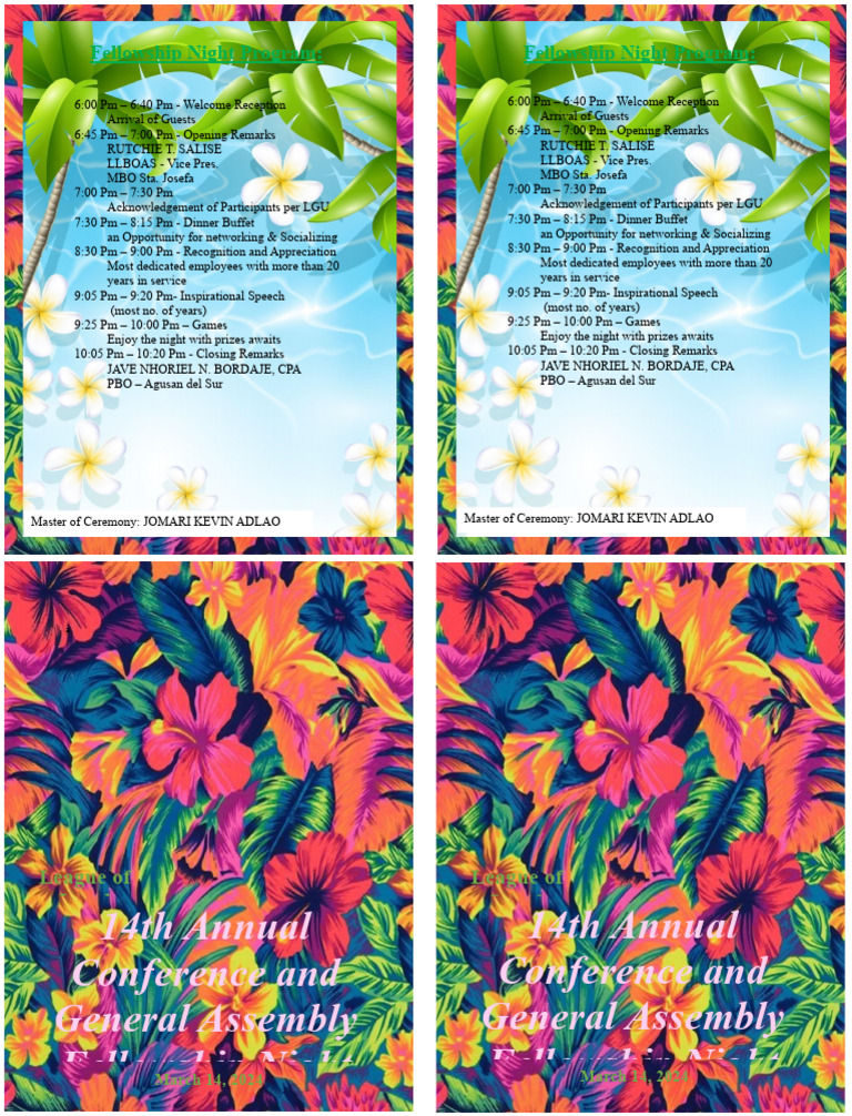 Fellowship Night Prog | PDF | Cooking, Food & Wine