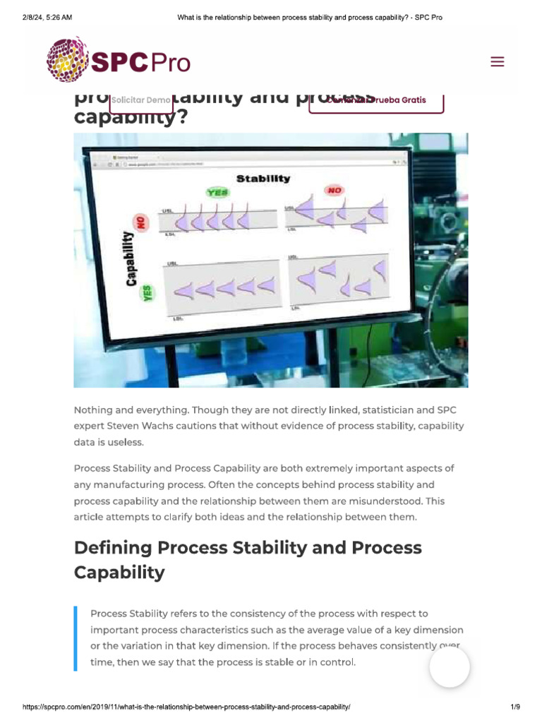 Process Stability VS Capability | PDF
