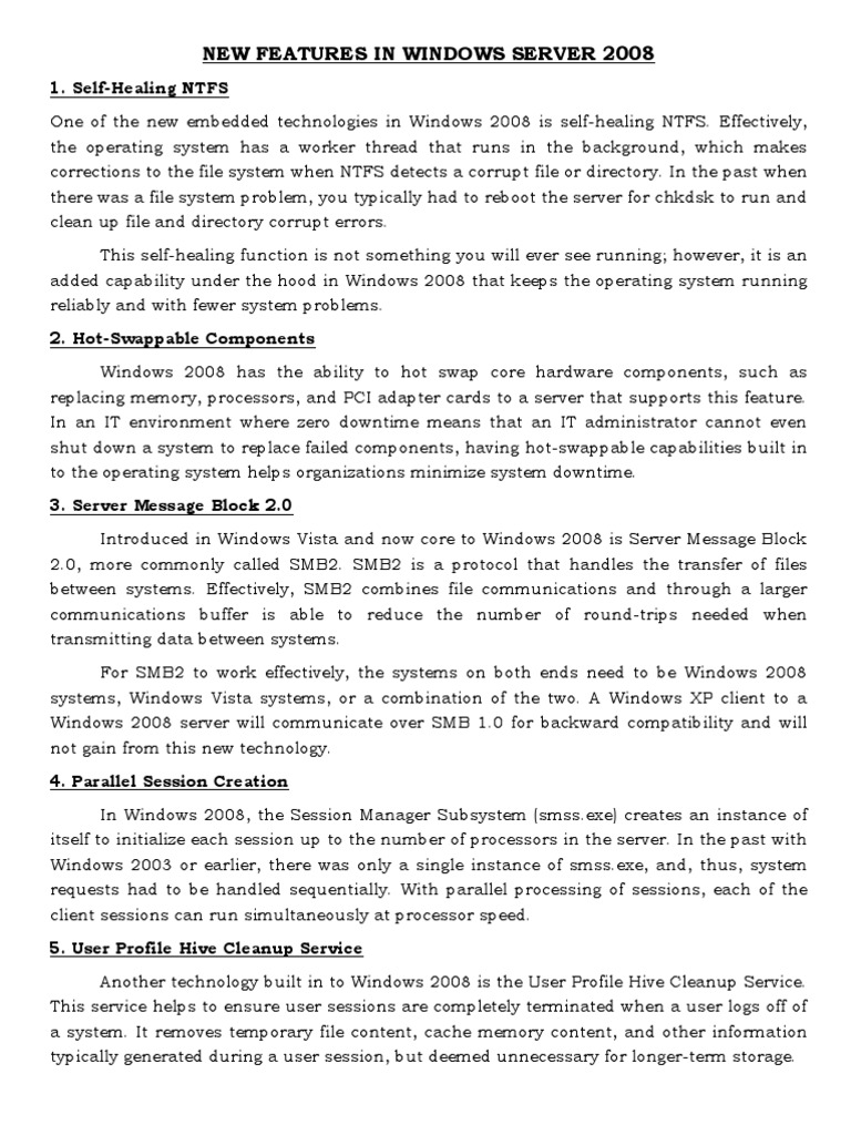 Overview Of Windows Server 2008 Pdf Windows Server 2008 Hyper V