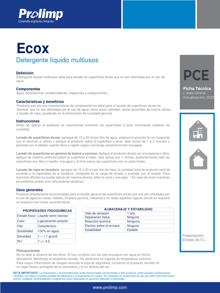 F.T. Ecox | PDF | Detergente | Agua