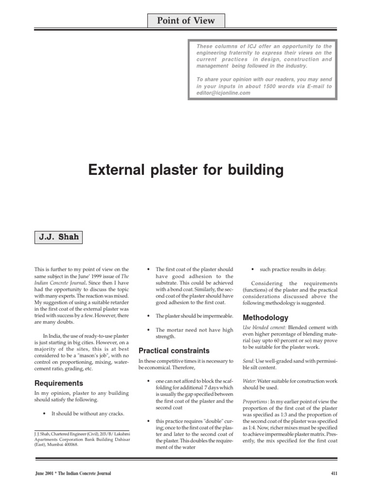 External Plaster For Building | PDF | Plaster | Concrete