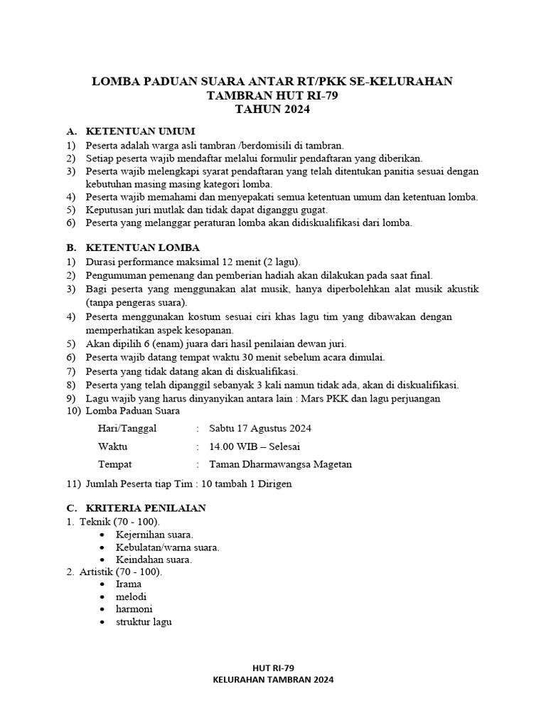 Juknis Lomba Paduan Suara | PDF | Seni | Sains & Matematika