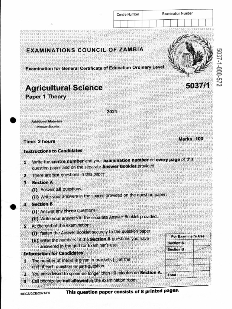 Past Papers Agric G12 2003-2021 | PDF