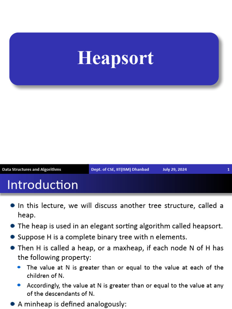 Heap Sorting Pdf Computer Programming Algorithms And Data Structures 4564